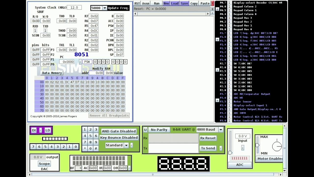 Ring Counter Using 8051 Microcontroller ( EDSIM51DI Simulator) - YouTube