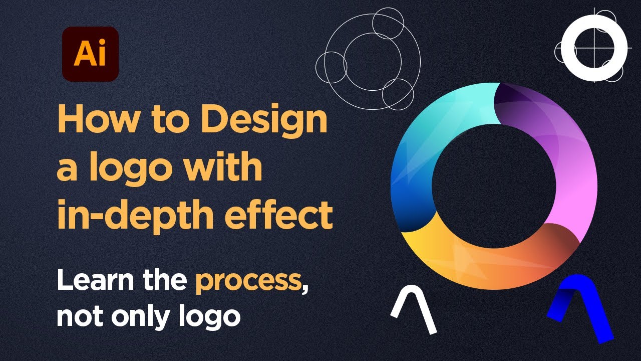 How to Design a 3d logo with depth effect, Overlapping Gradient ...