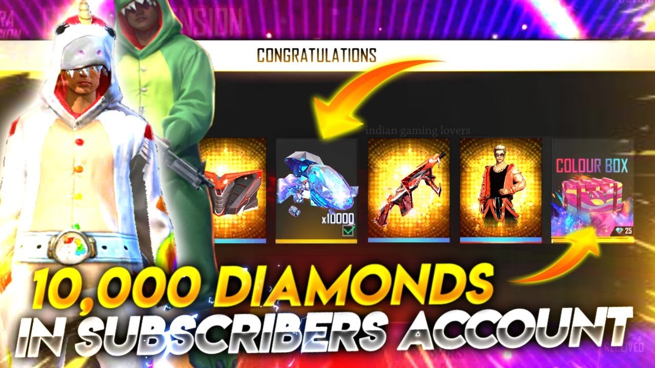 Free Fire Live Opening 10,000 Diamonds Crate In Subscribers account ...
