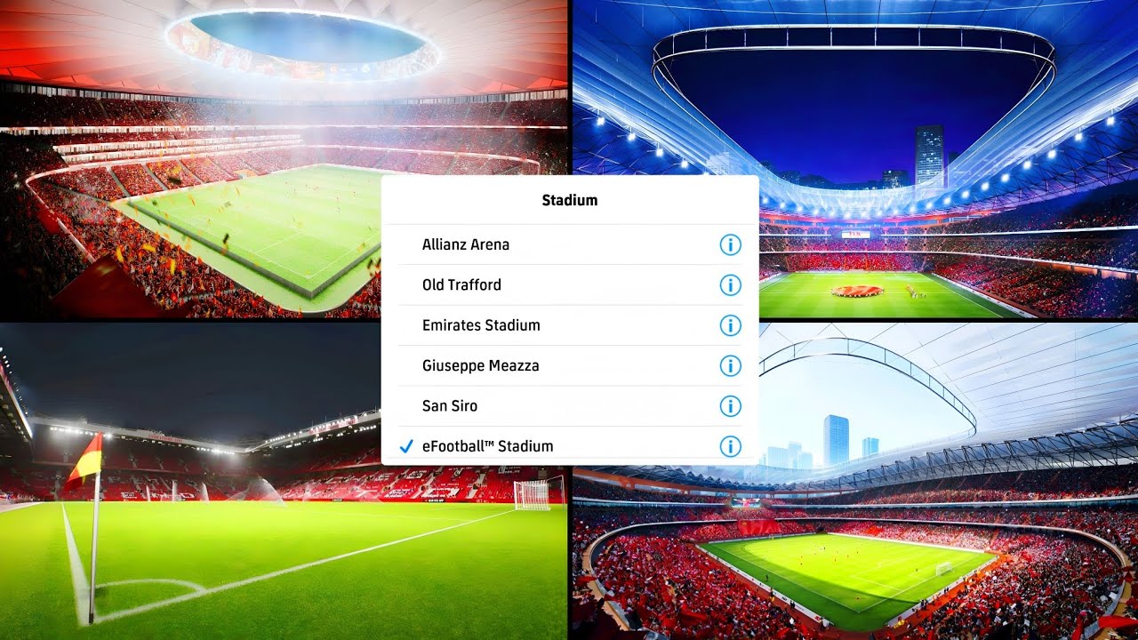 All 6 Stadiums in eFootball Mobile 2025 - YouTube