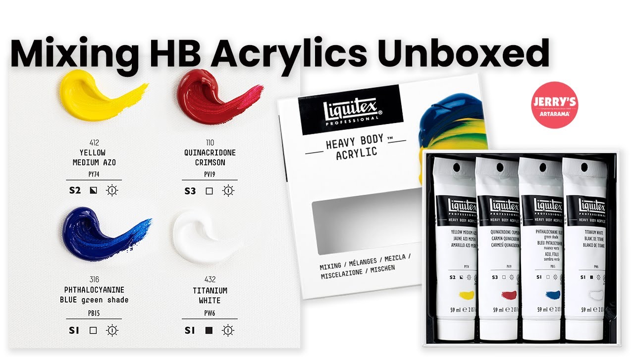 See Liquitex Heavy Body AcrylIc Paint Mixing Set of 4 Unboxed - YouTube