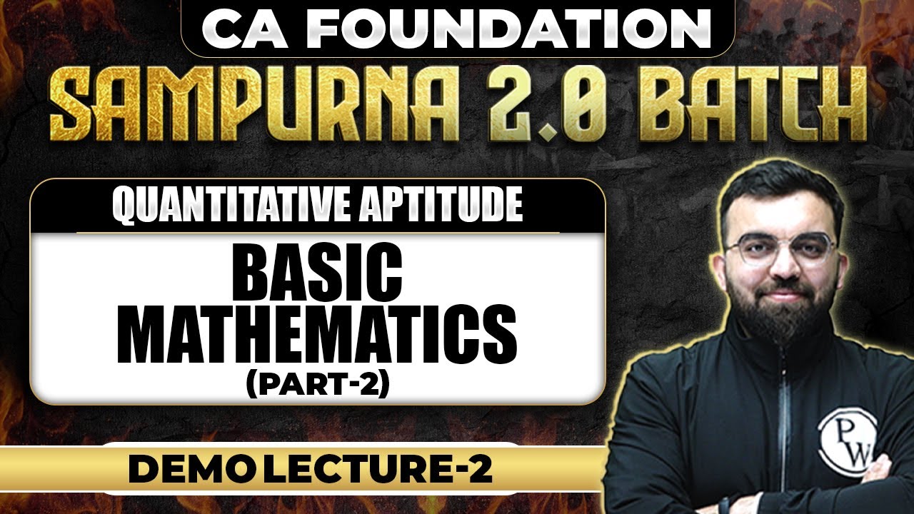 Basic Mathematics (Part-2)| Quantitative Aptitude | CA Foundation June ...