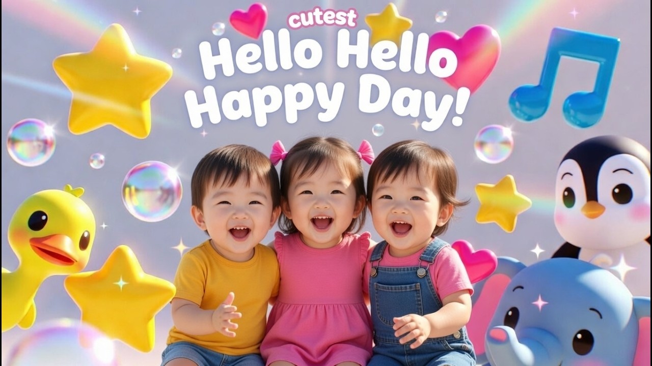 Hello Hello Happy Day! 🌈 Fun Kids Song for Toddlers & Preschoolers ...