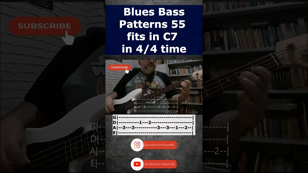 Blues Bass Patterns 55 #bluesbass - YouTube