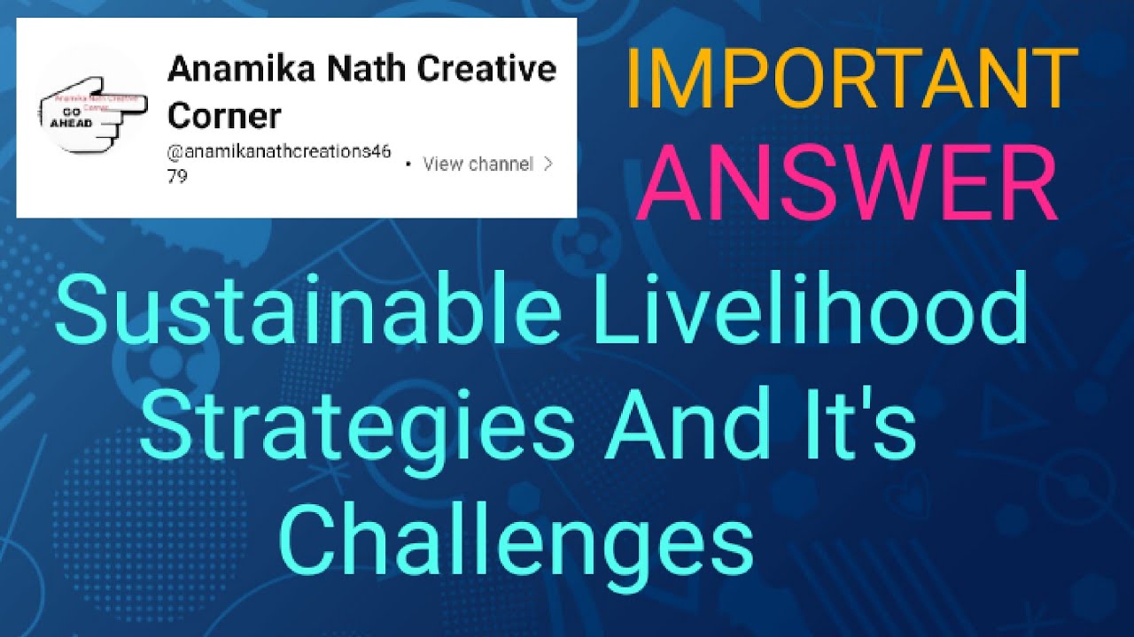 #Sustainable Livelihood Strategies And It's Challenges#Economics and ...