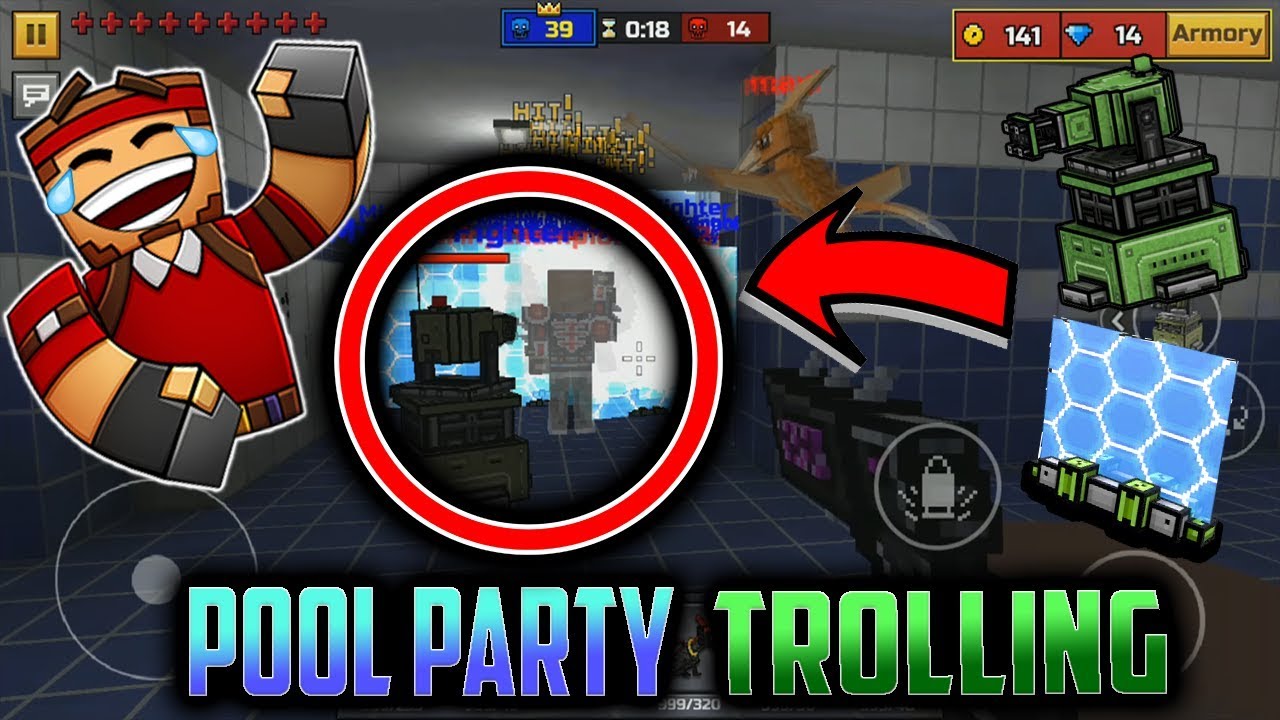 Trolling Players In Pixel Gun 3D Pool Party [HILARIOUS!] - YouTube