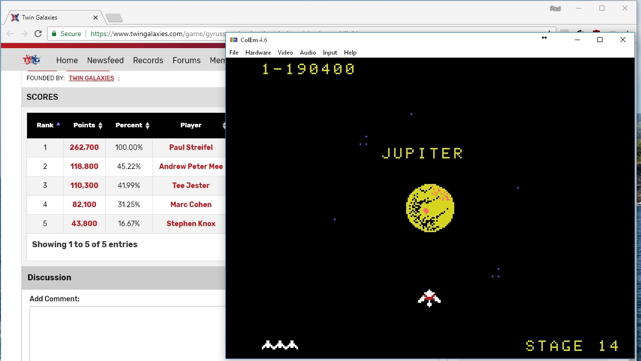 The Pulse Rifle Plays - Gyruss (ColecoVision - EMU) World Record 316100 ...