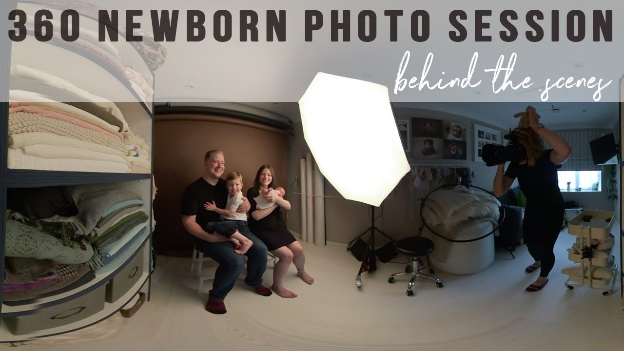 Newborn photo session behind the scenes Ania Photo 360 Video - YouTube