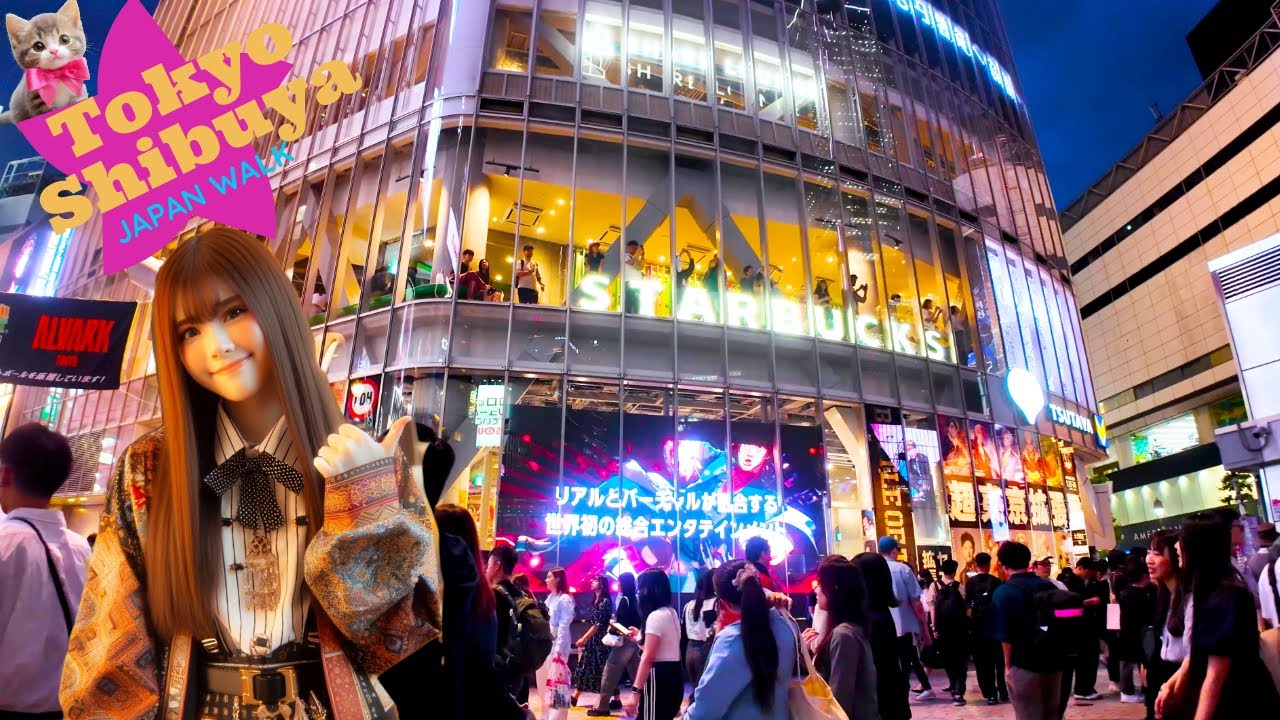 Tokyo Shibuya 🐶 Huge entertainment district at night ♪ 4K relax/study ...