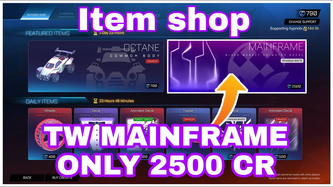 ROCKET LEAGUE ITEM SHOP TW MAINFRAME!! / TW MAINFRAME IS IN THE ROCKET ...