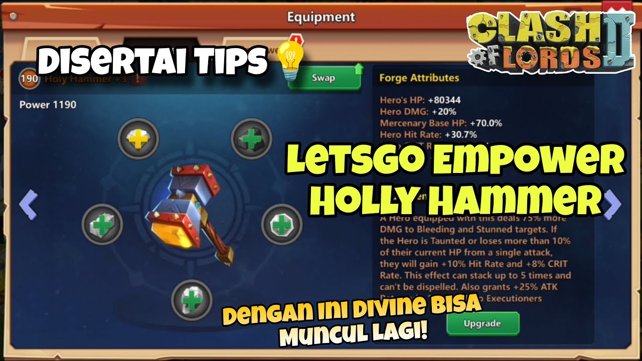 TUTOR EMPOWER AKHIRNYA PUNYA EMPOWER HOLLY HAMMER🔥 #clashoflords2 # ...