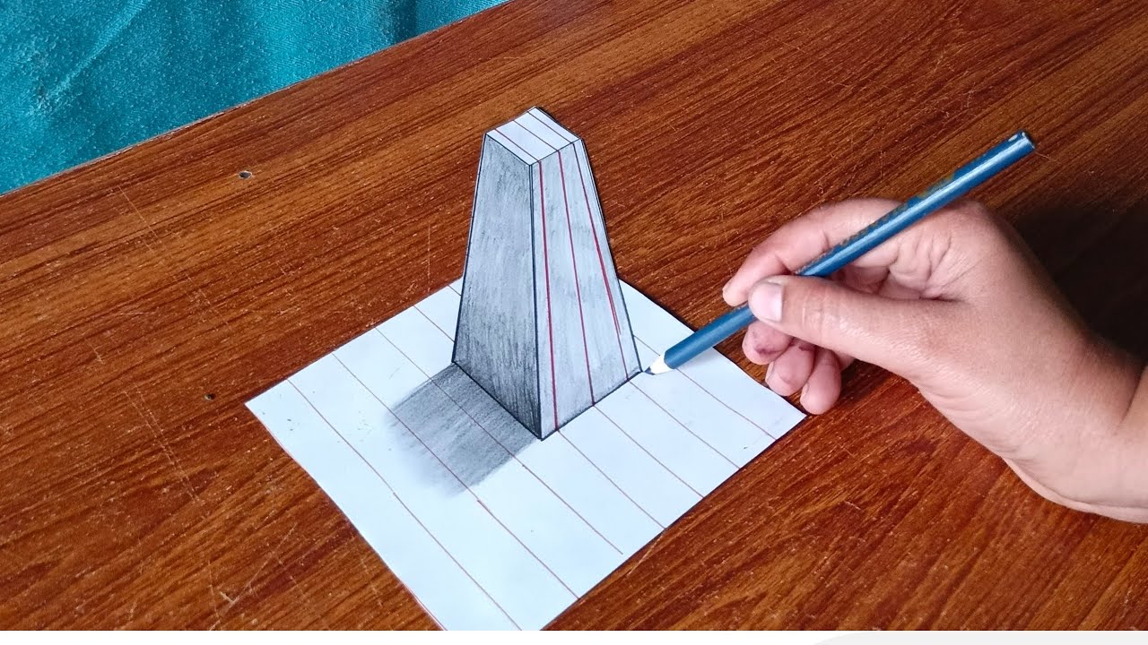 Very easy 3d drawing on paper for beginners - How to draw 3d - YouTube