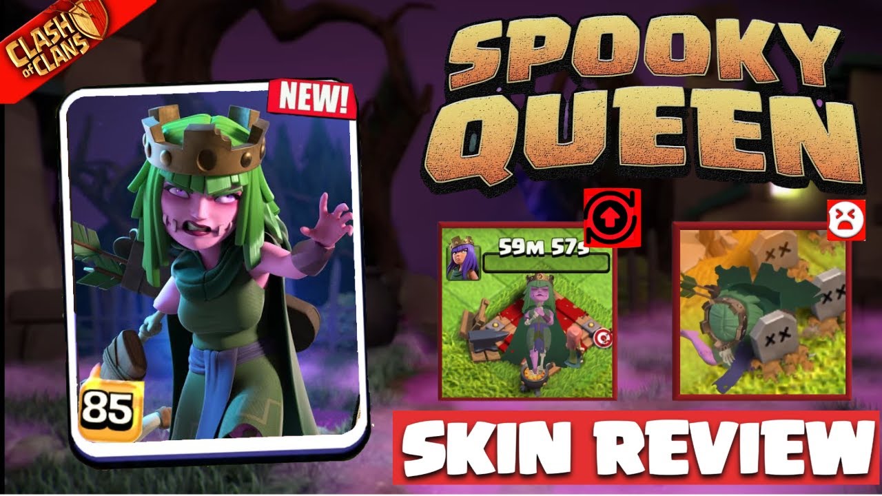 SPOOKY QUEEN SKIN REVIEW l Clash of Clans l Clashflict - YouTube