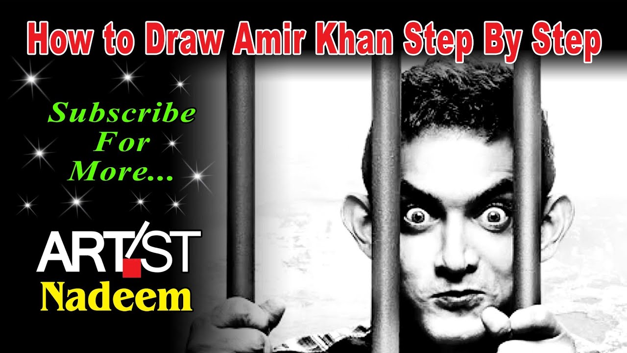 How to draw amir khan step by step - YouTube