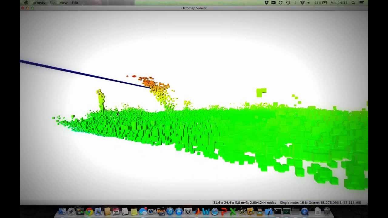 3D Occupancy Grid Representation of a Scene using OctoMap - YouTube