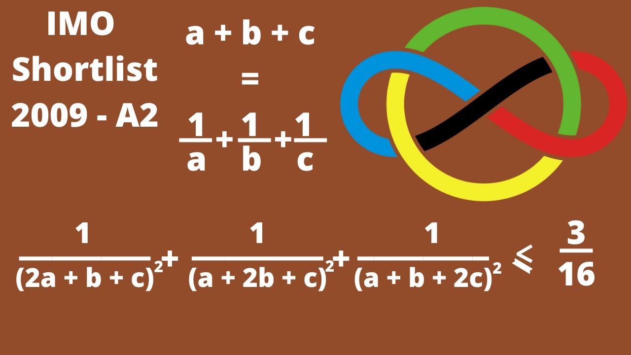 IMO Shortlist 2009 - A2: An inequality to with two major steps :) - YouTube