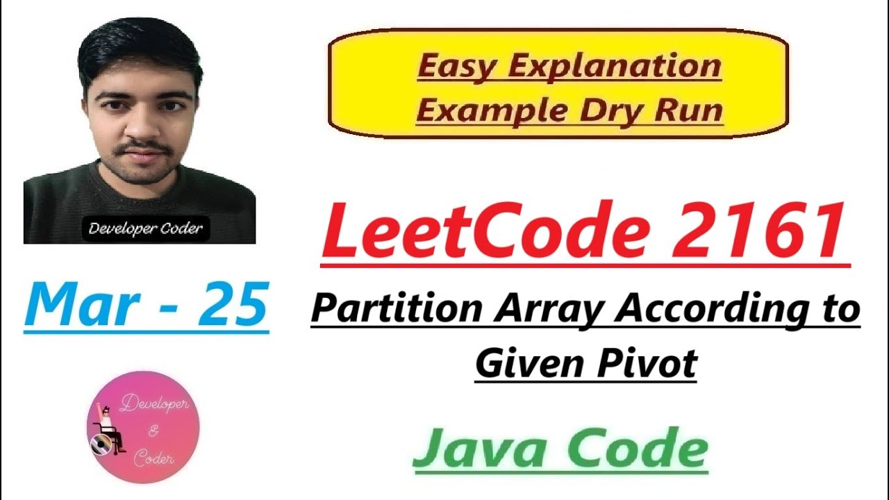 Partition Array According To Given Pivot Leetcode 2161 Java Code 0739