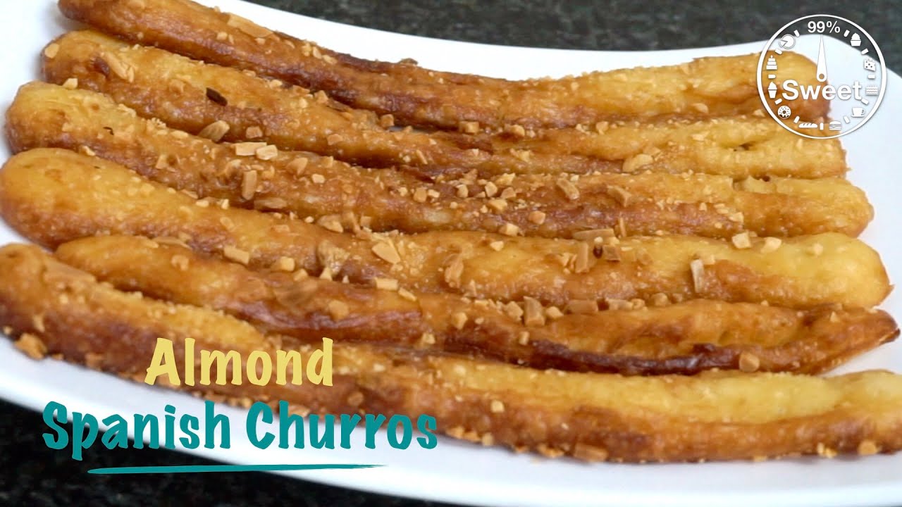 Crispy Spanish churros with crunchy almond/ Churro Span/ Spanish ...