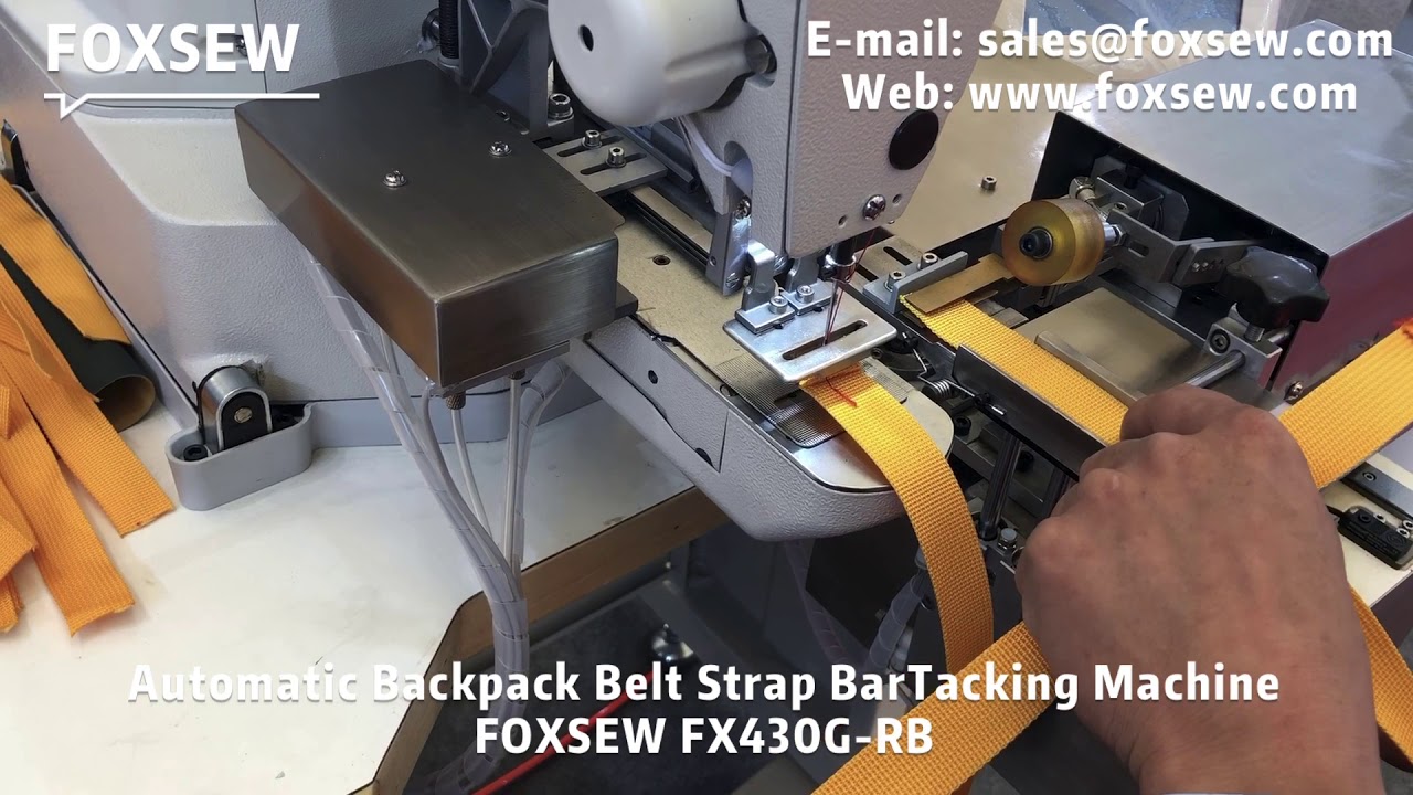 Automatic Backpack Belt Straps BarTacking Machine - YouTube