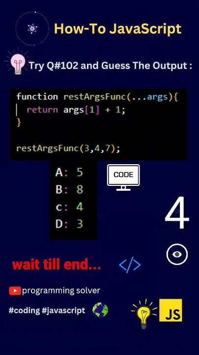 How To Code Javascript Q 102 Try Solve And Guess The Output Shorts Coding Programming