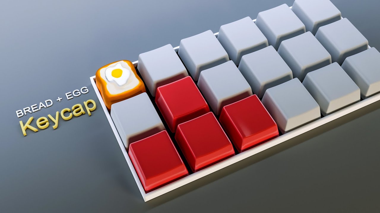 How to " 3D RENDER " 3D KEYCAP - BREAD + EGG KEYCAP - YouTube
