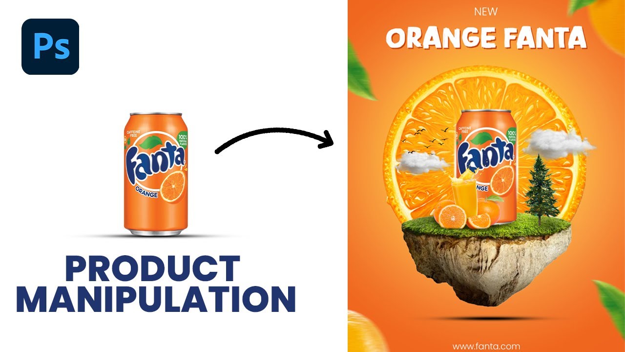 Product Manipulation Photoshop in Nepali | Fanta Ads | Photoshop ...