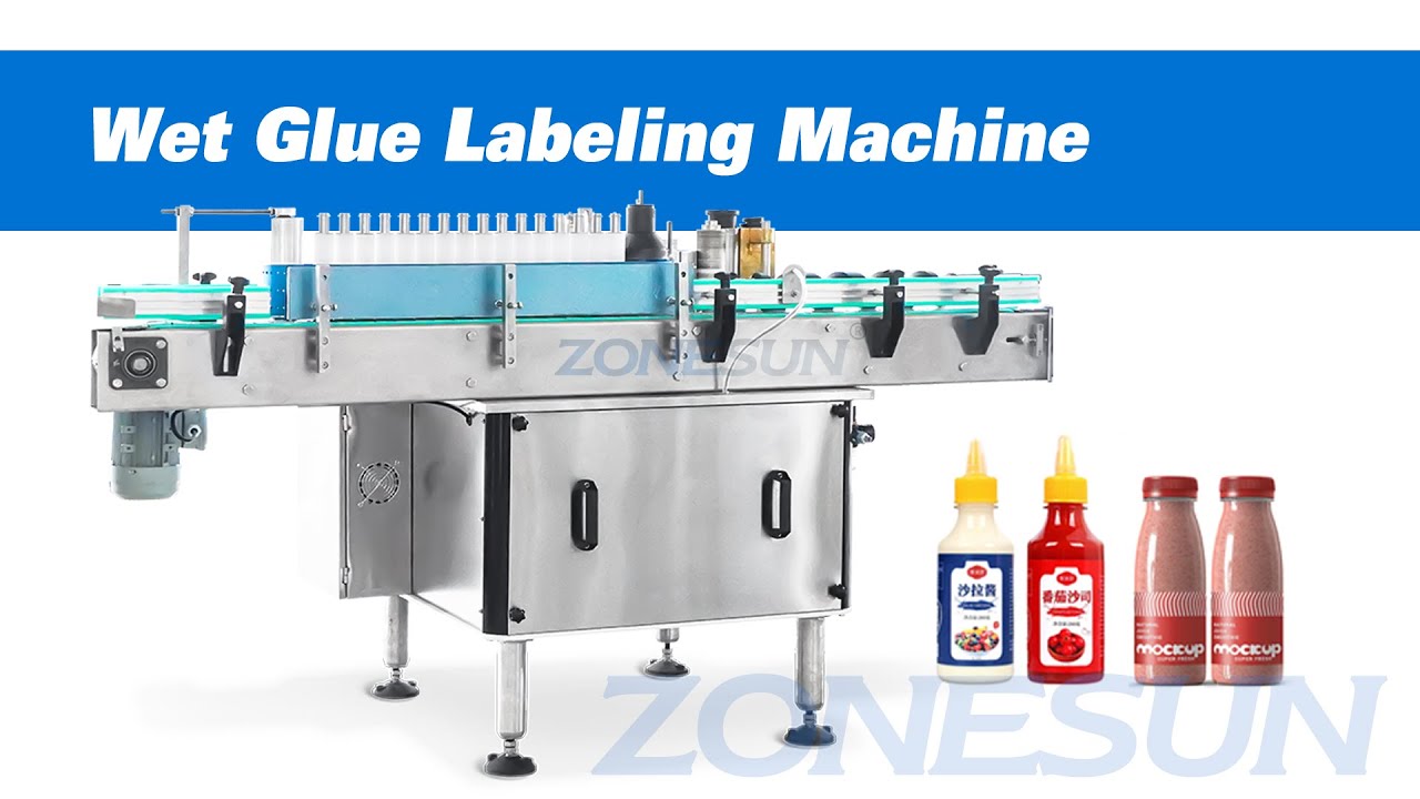 How To Use Automatic Round Cans Cold Wet Glue Labeling Machine? - YouTube