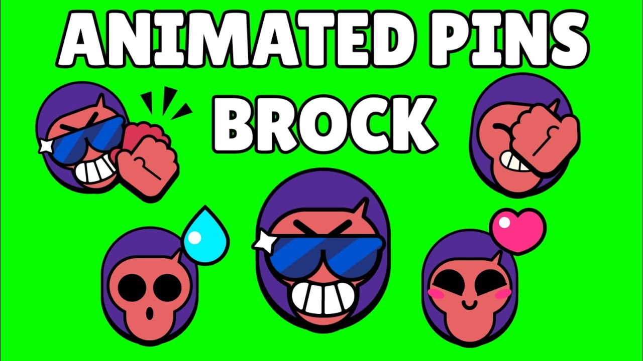 Old Brock Pins (Animated) | Brawl Stars | Green Screen - YouTube