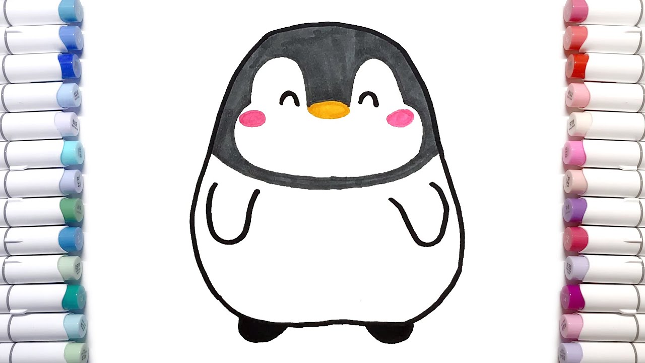 How to Draw a Cute Peguin Easy Step By Step - YouTube
