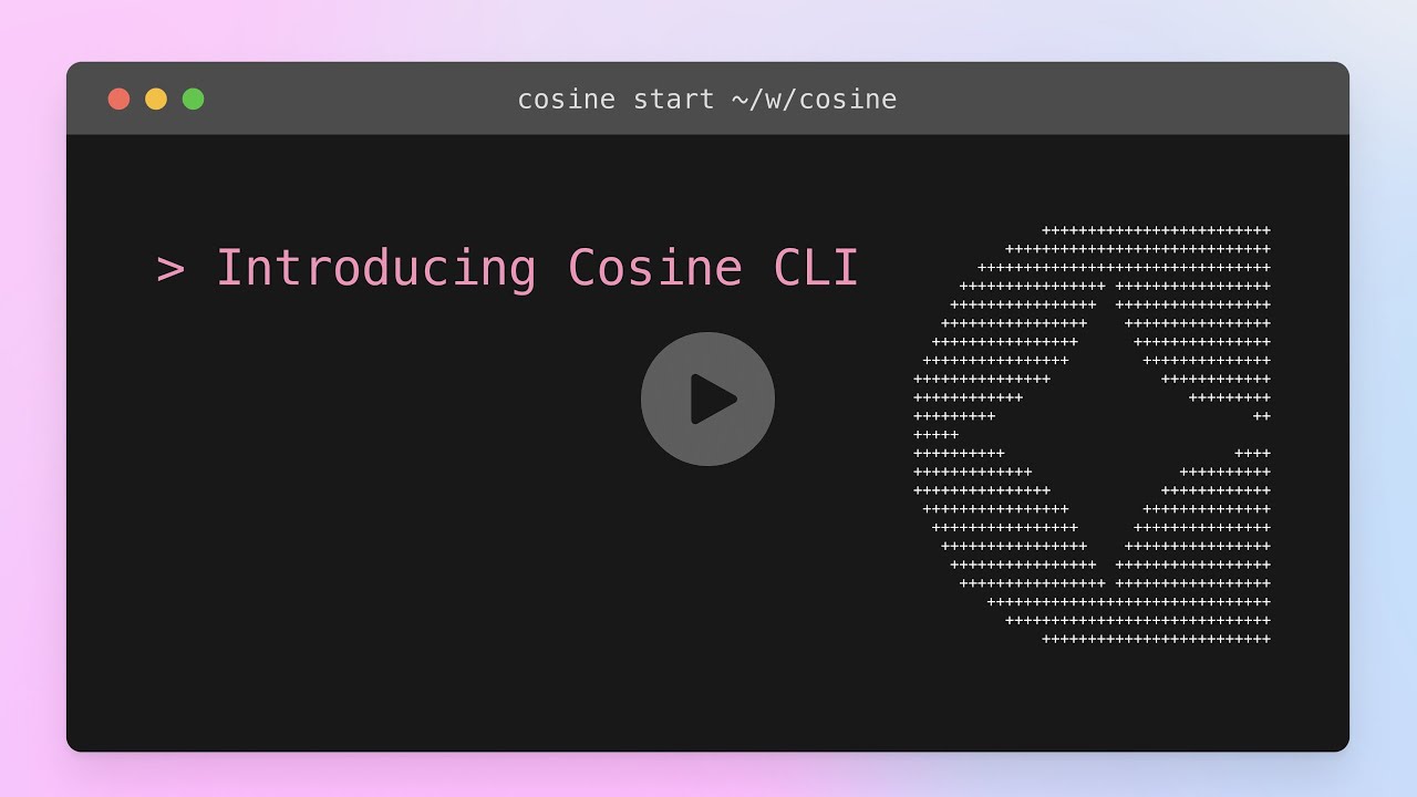 Cosine CLI - AI pair programming directly in your terminal - YouTube