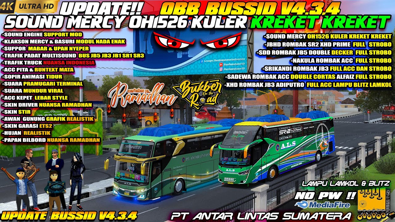 UPDATE !! OBB BUSSID V4.3.4 TERBARU SOUND MERCY OH1526 KULER KREKET ...
