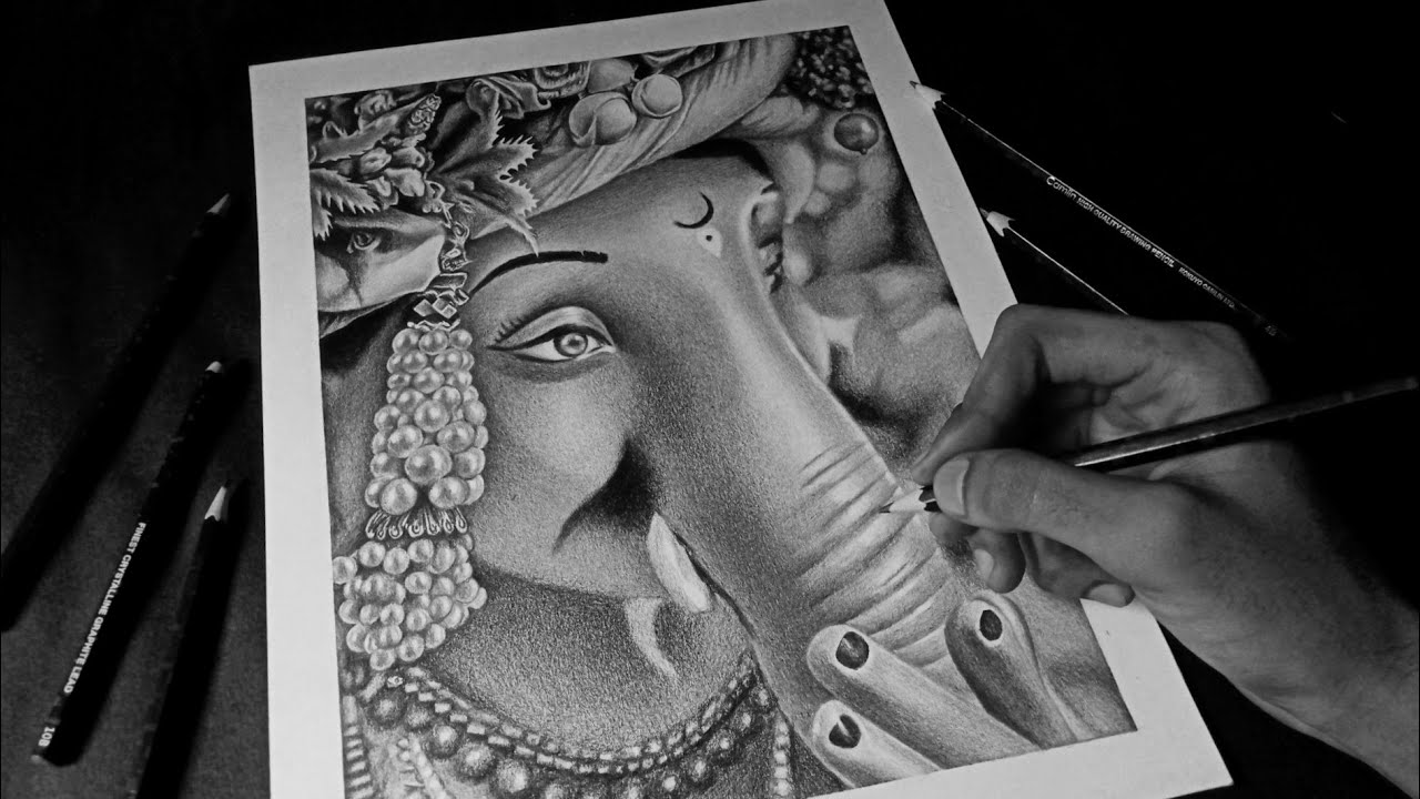 Dev Bappa Ganesh chaturthi special drawing | How to draw Ganesha ...