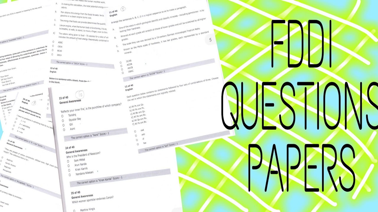 FDDI PREVIOUS PAPERS - YouTube