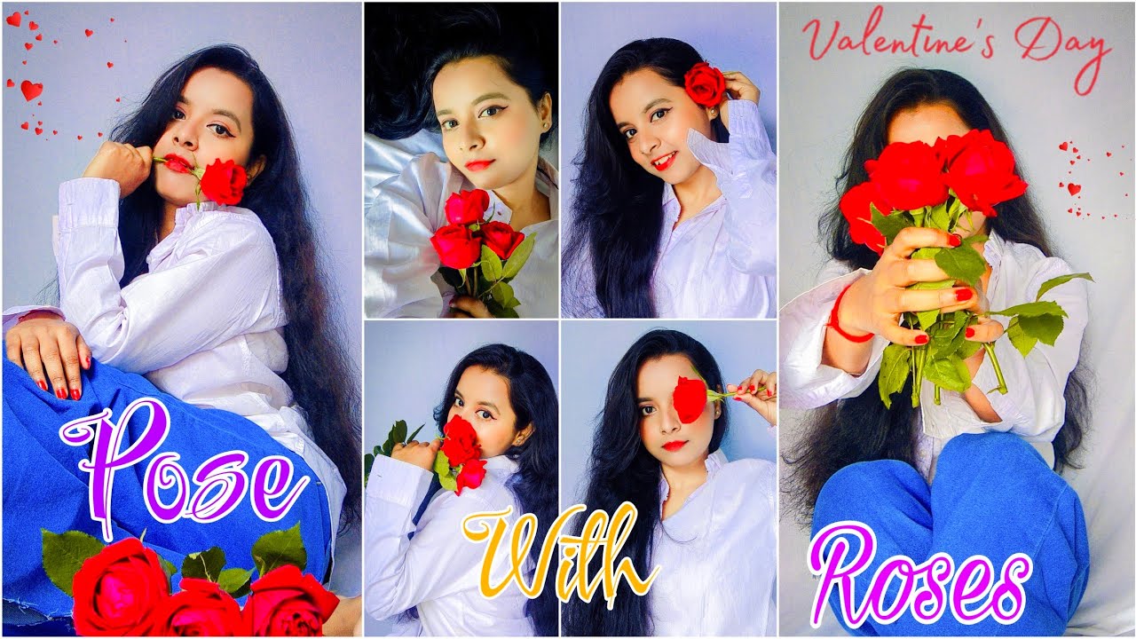 Poses with rose/ Valentine's day special poses/ Pose with rose/ Poses ...