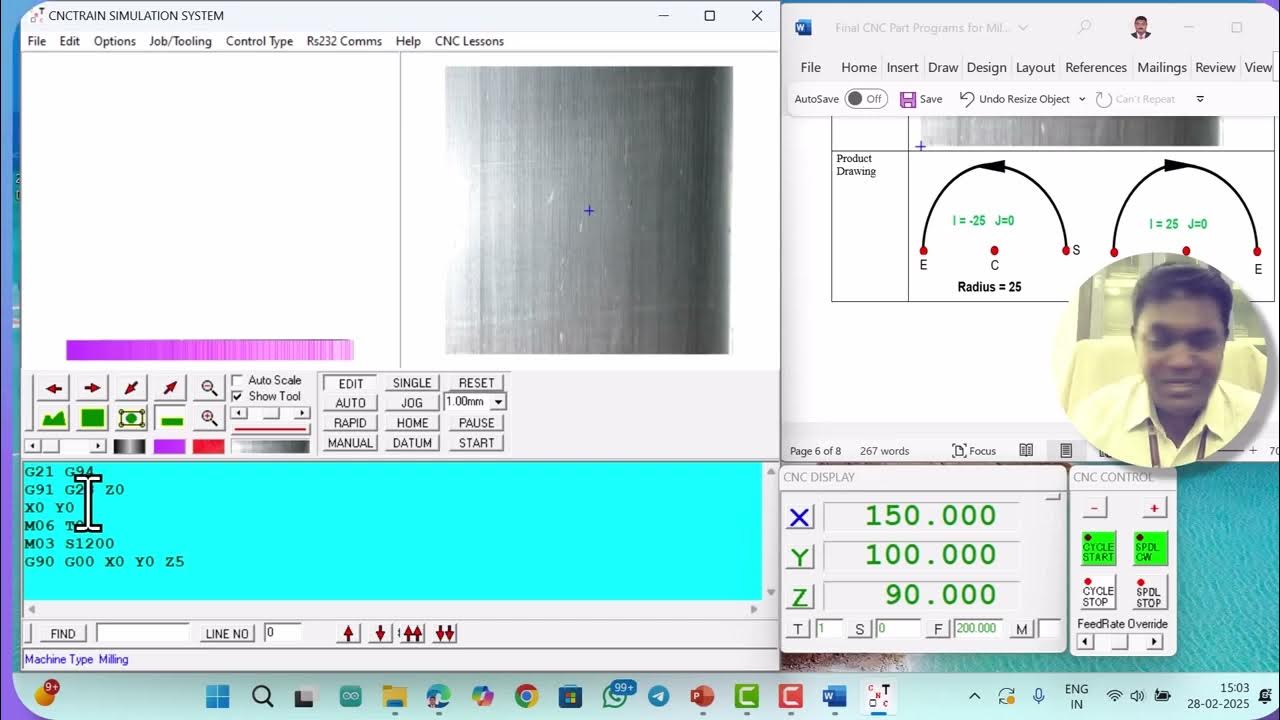 CNC Part Program Using I J Method - YouTube