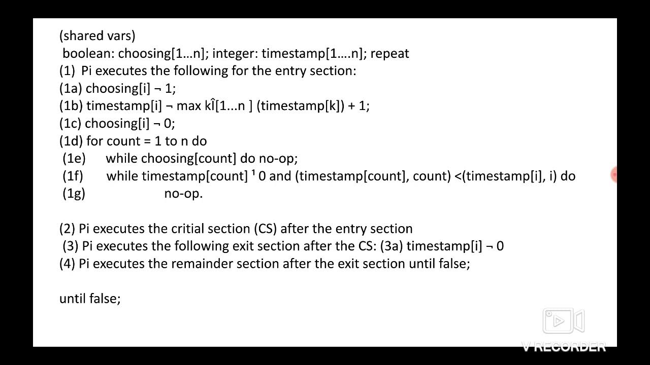 Lamport Bakery algorithm - YouTube