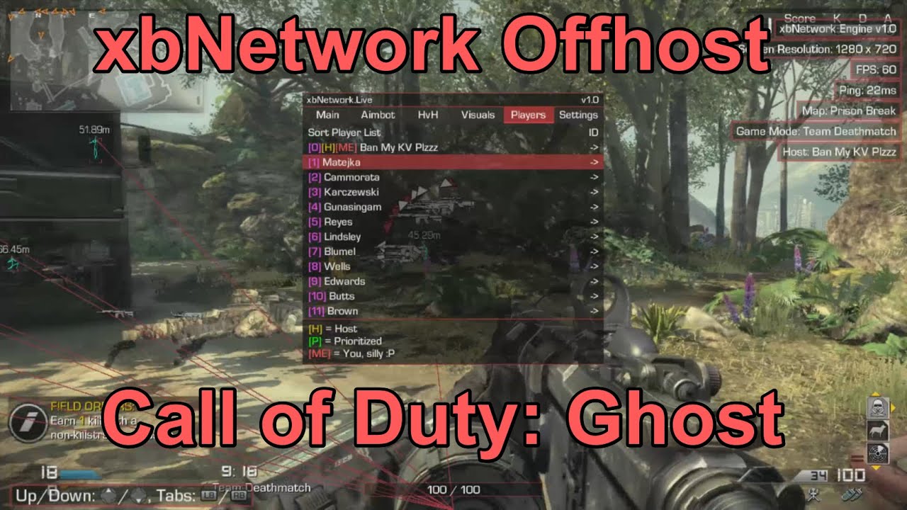 xbNetwork Free Stealth - COD Ghost Offhost Menu - 17559 - YouTube