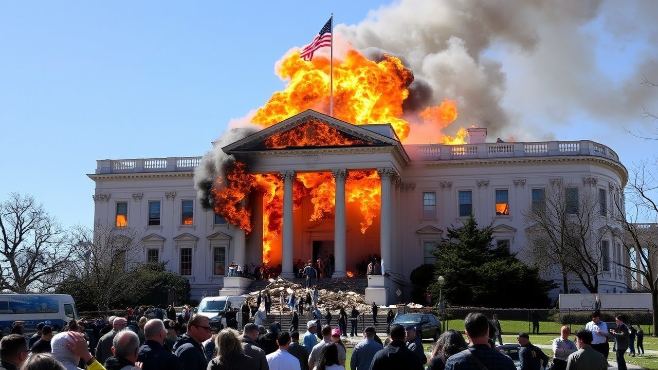 1 minute ago! The US presidential palace in Washington was destroyed by ...