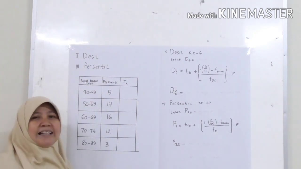 Ukuran letak data kelompok (kuartil, desil dan persentil) - YouTube