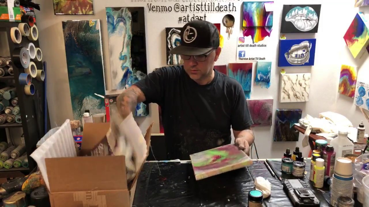 How to package artwork for shipping and resin pour live - YouTube