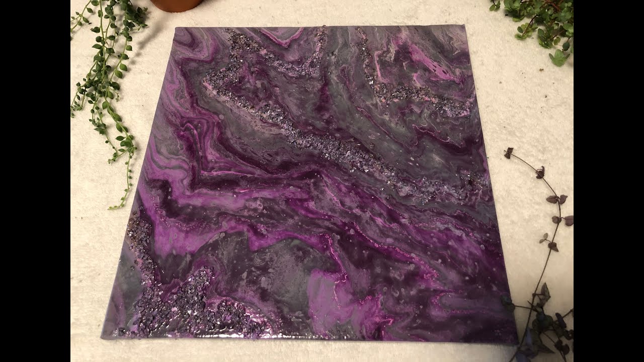 This is how we did an amethyst using acrylic pouring paint - Amethyst ...