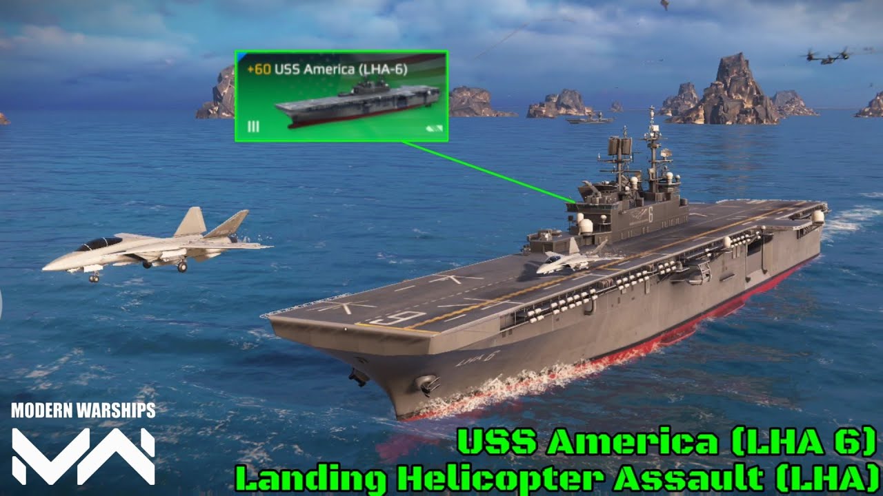 USS America (LHA 6) The Newest Heli Carrier with 2 Drone Slot Gameplay ...