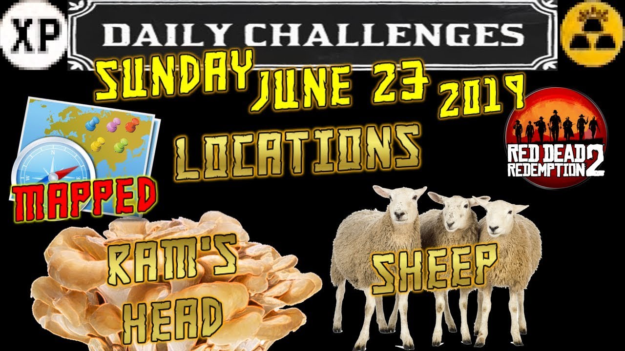 Daily Challenges Ram's Head & Sheep (Mapped Locations) RDR2 Red Dead ...