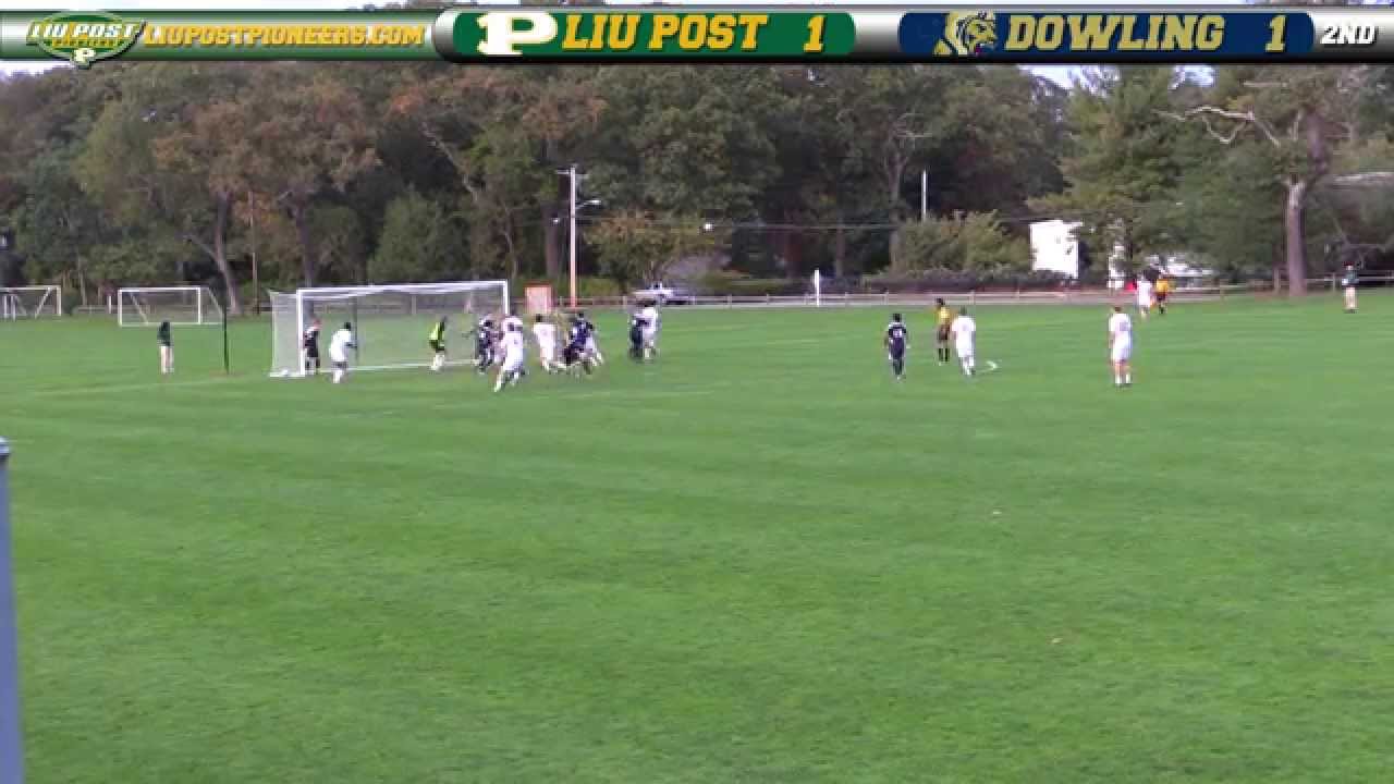 LIU Post Men's Soccer Defeats Dowling, 2-1 - YouTube