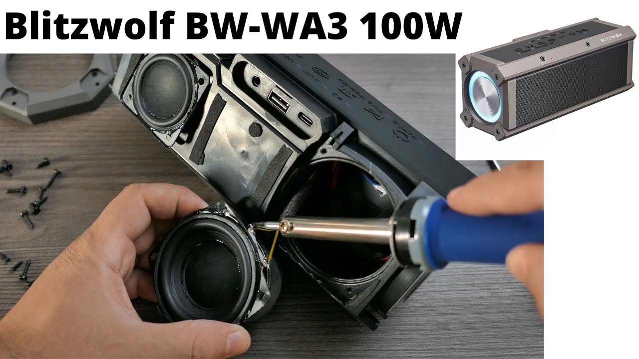 Desmontando a BlitzWolf® BW-WA3 Caixinha Bluetooth de "100W" - YouTube
