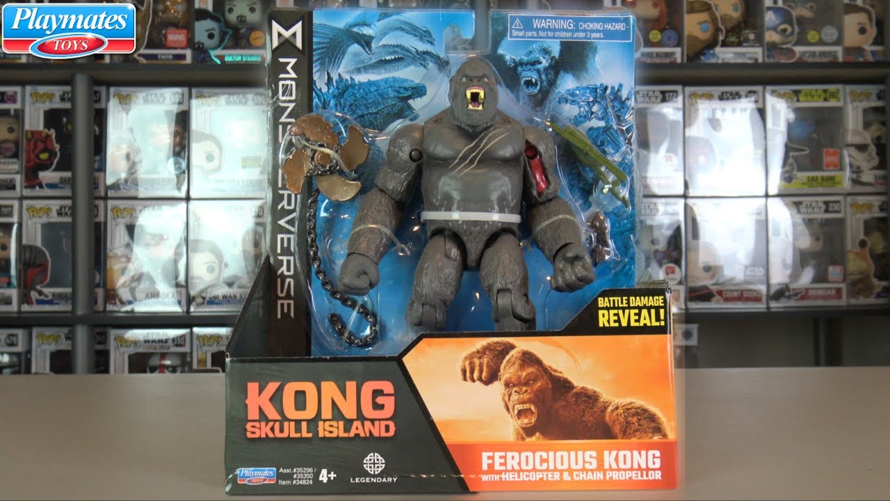 Ferocious Kong with Helicopter & Chain Propeller Review! (Playmates ...
