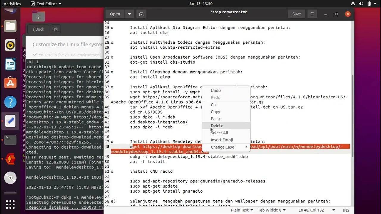 Remastering Linux ubuntu dengan menggunakan tools Cubic - YouTube