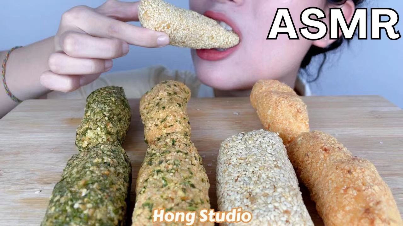 ASMR SESAME GLUTINOUS RICE STICKS (SOFT EATING SOUNDS) NO TALKING - YouTube