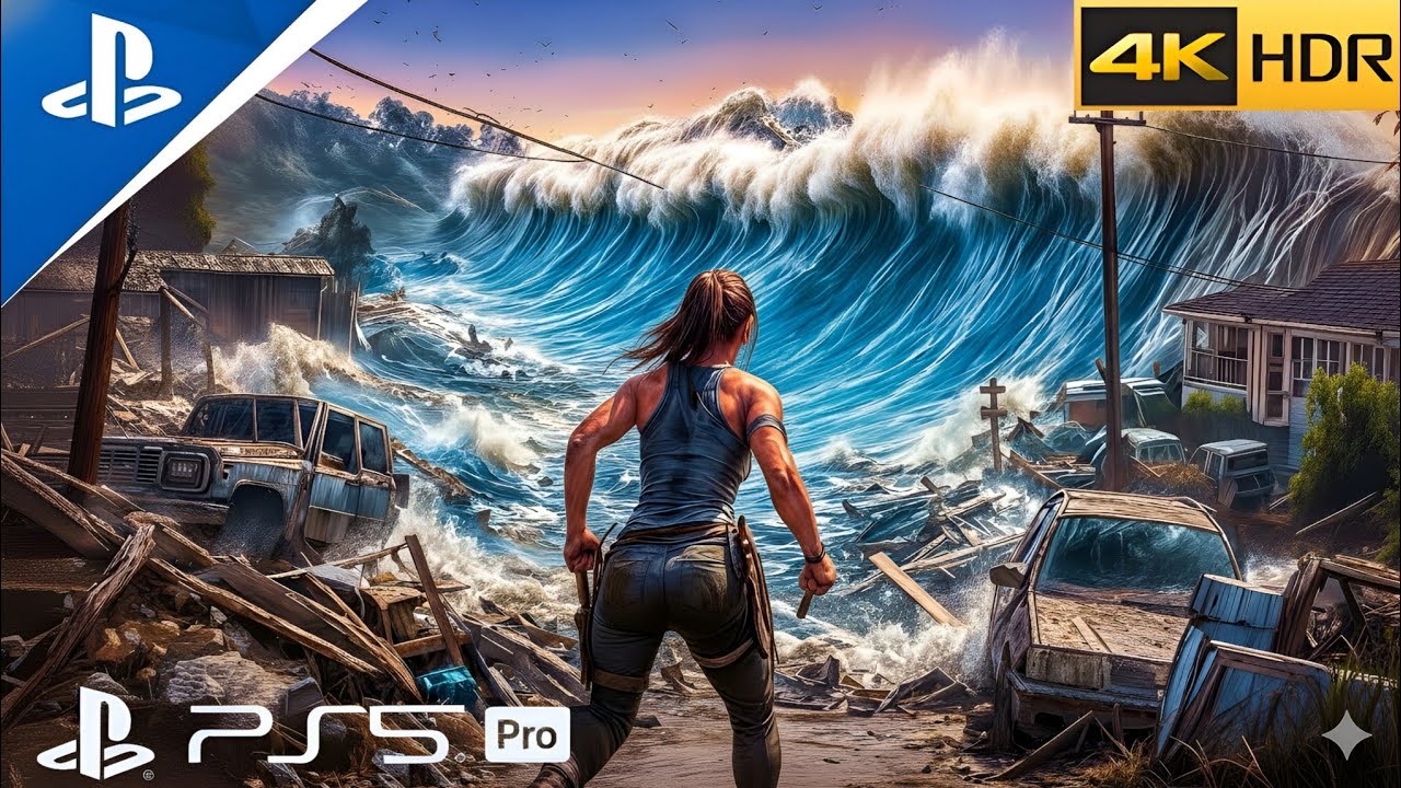 TSUNAMI SURVIVAL (TOMB RAIDER) Realistic Ultra Graphics Gameplay [4K ...
