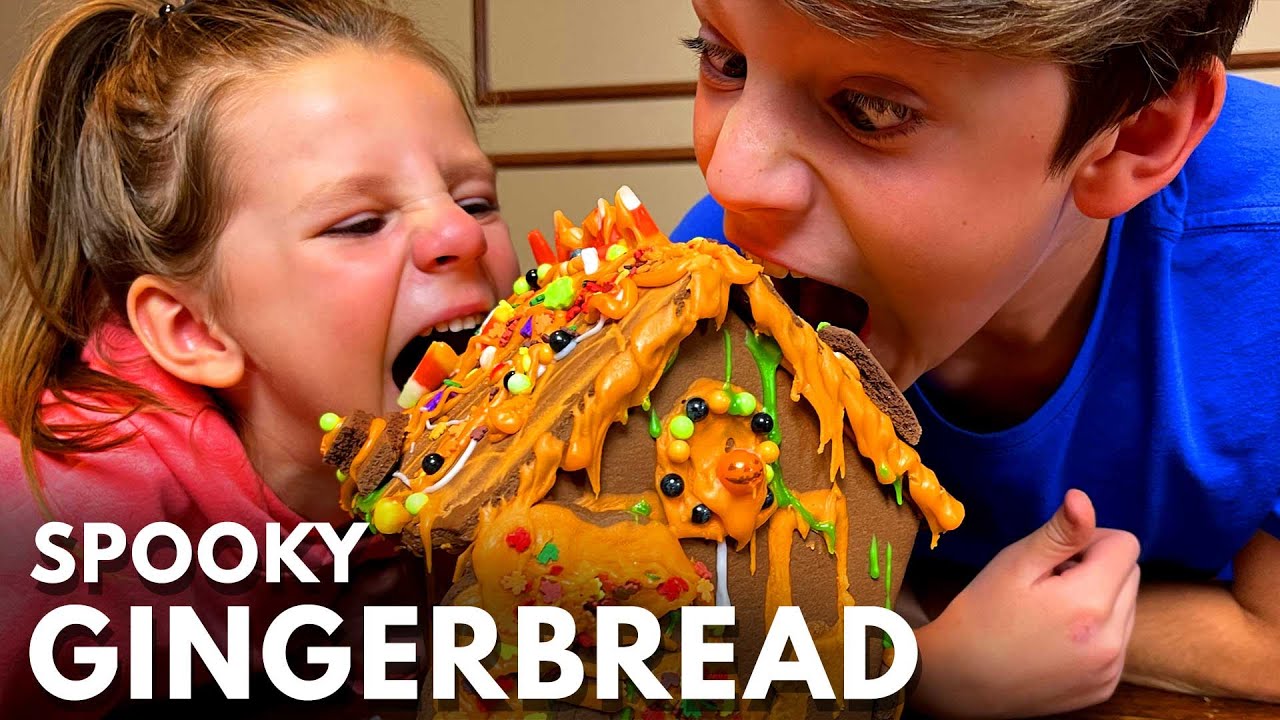 Food Challenge - Halloween Gingerbread Houses - YouTube